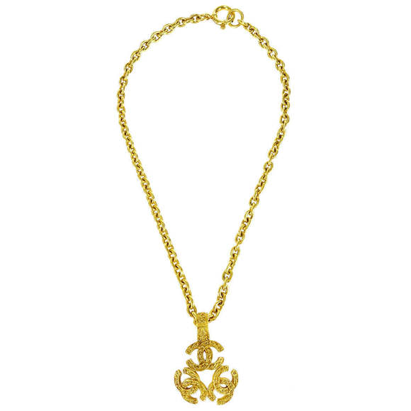 CHANEL | Jewelry | Chanel Triple Cc Gold Chain Pendant Necklace 94a 59827 | Poshmark